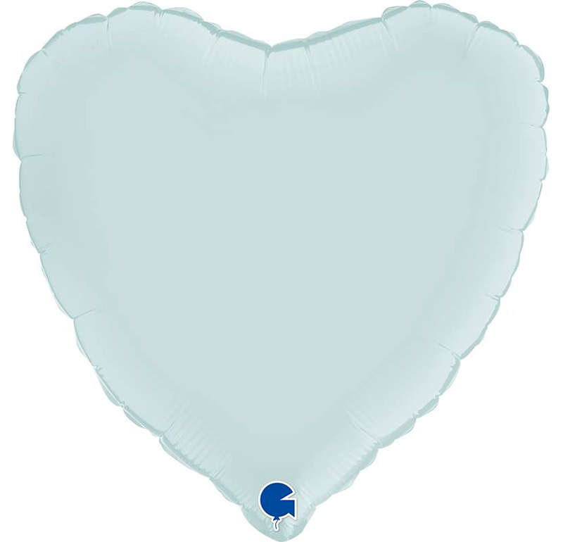 Ballon Mylar Coeur Bleu Baby Satin