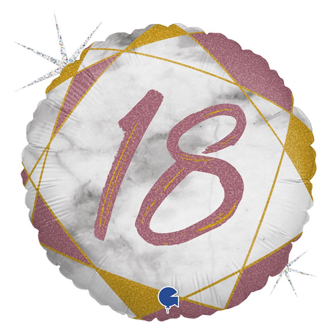 Ballon chiffre 18 Marble Rose