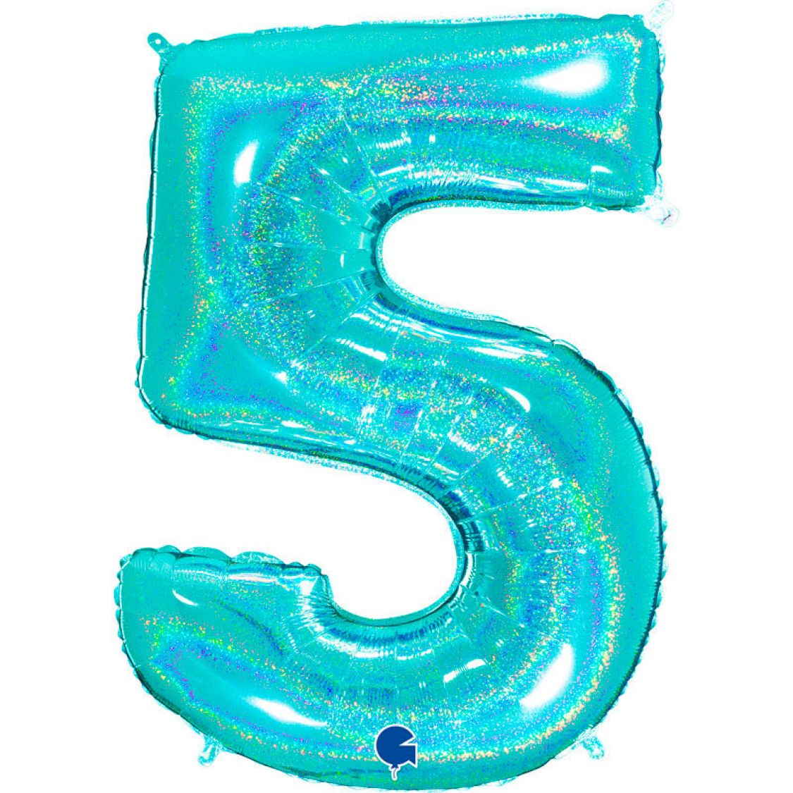 Ballon chiffre 5 Turquoise Holographique Ballon chiffre 5 Turquoise Holographique